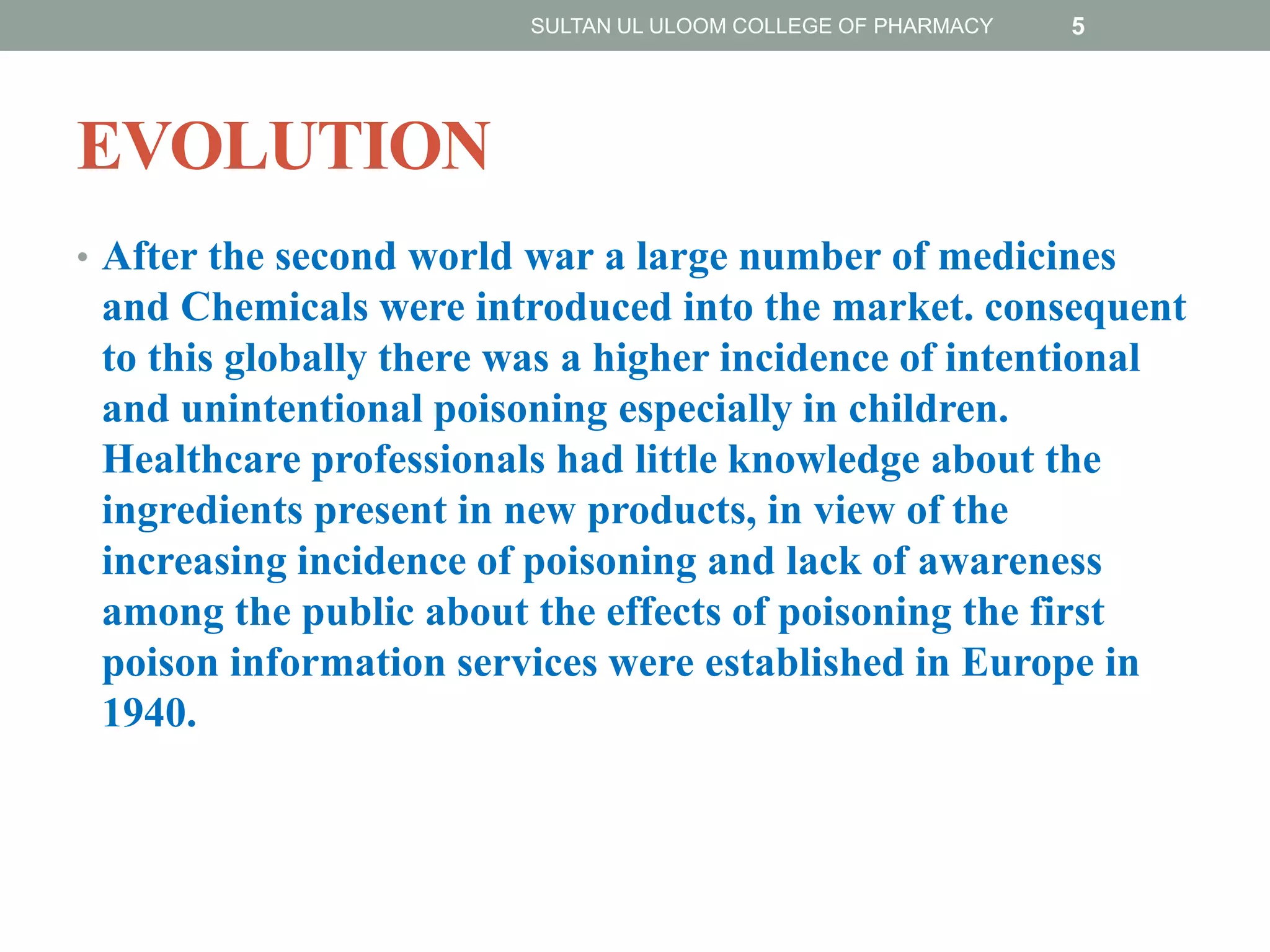 Poison information centre | PPTX