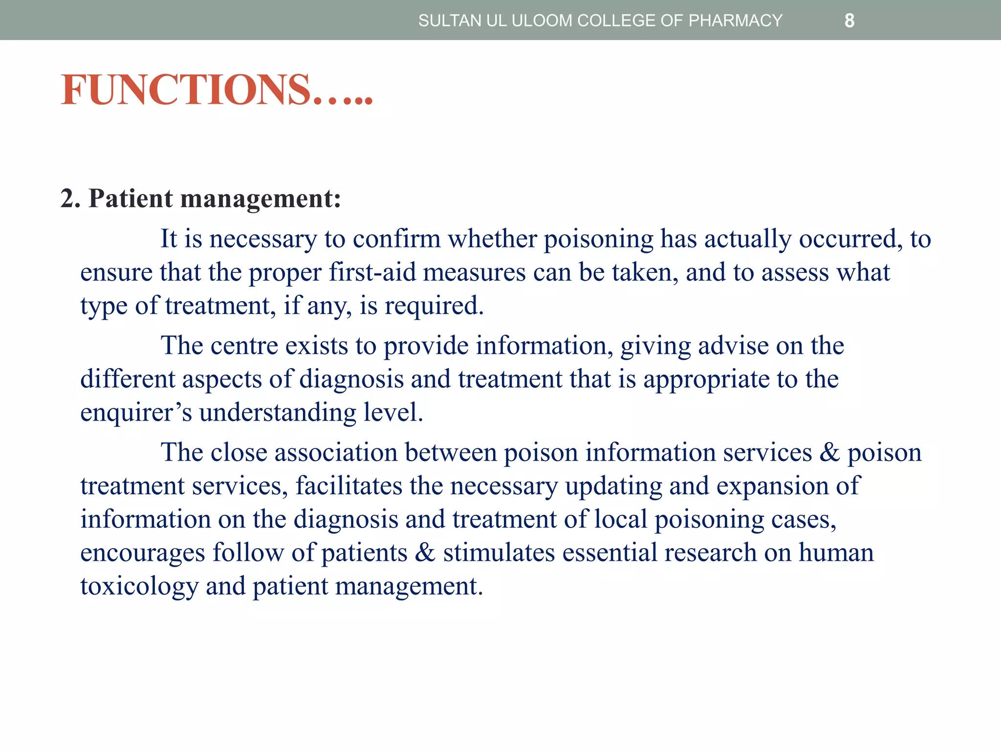 Poison information centre | PPTX