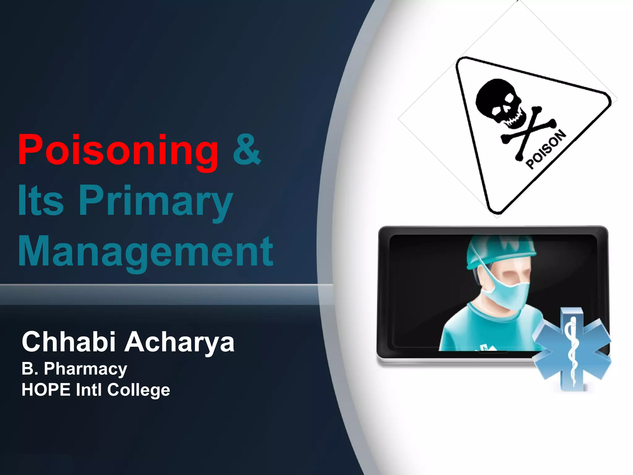 Poisoning & Its Primary Management | PPT