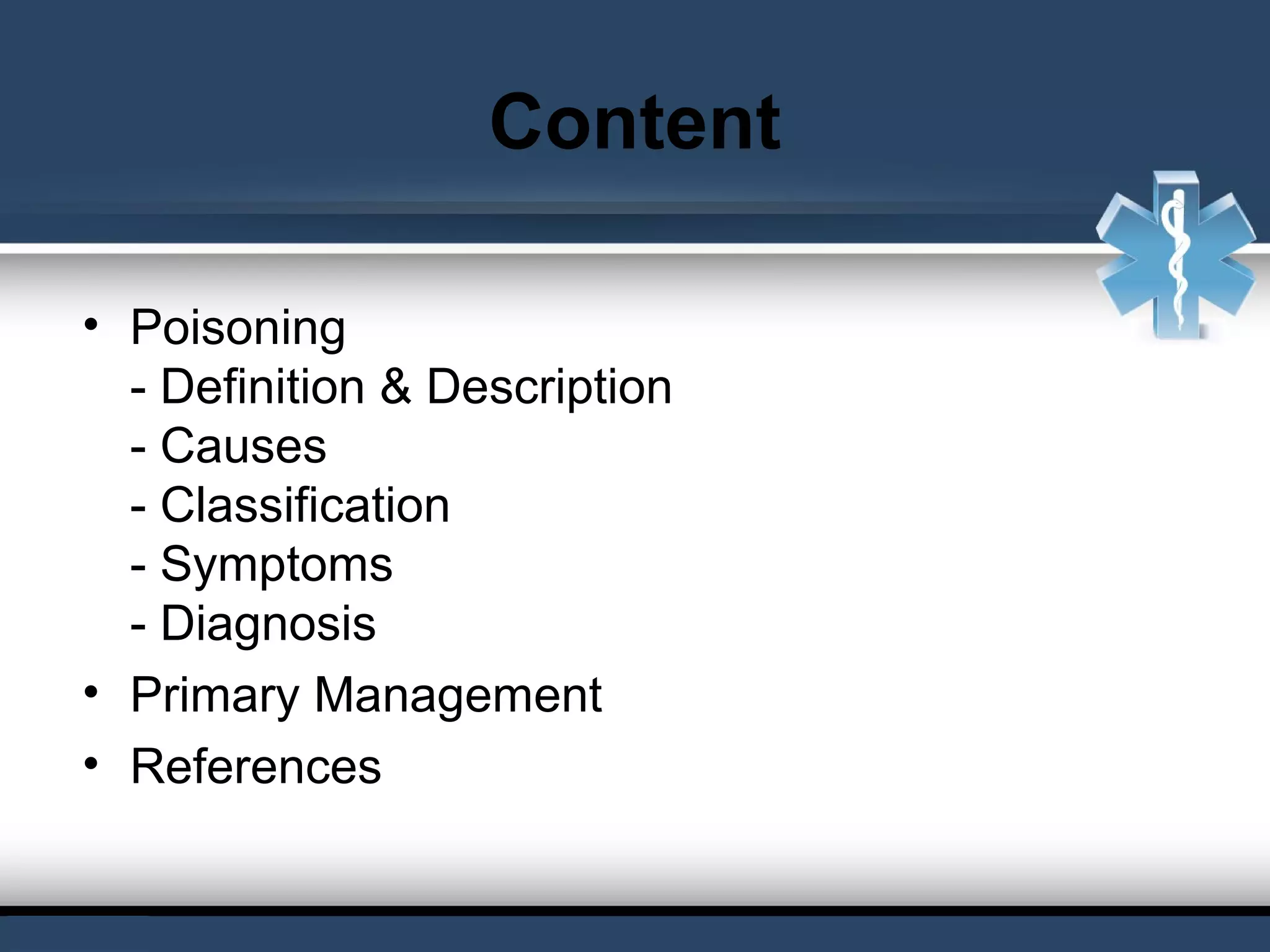 Poisoning & Its Primary Management | PPT