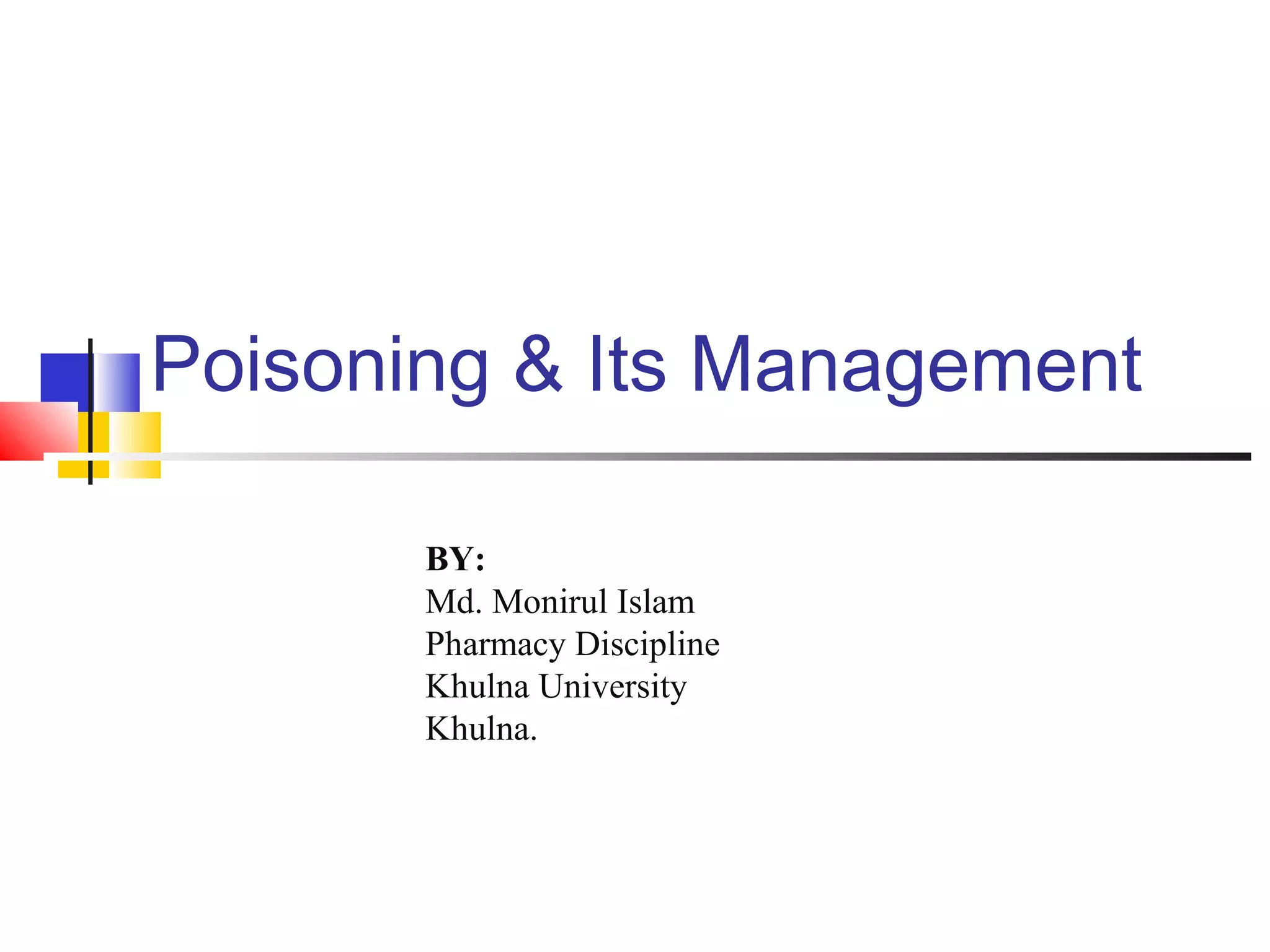 Poisoning & its management | PPT