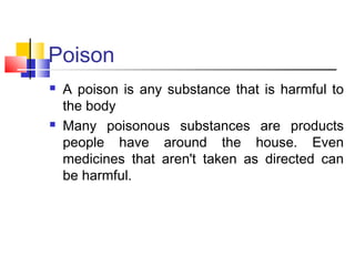 Poisoning & its management | PPT