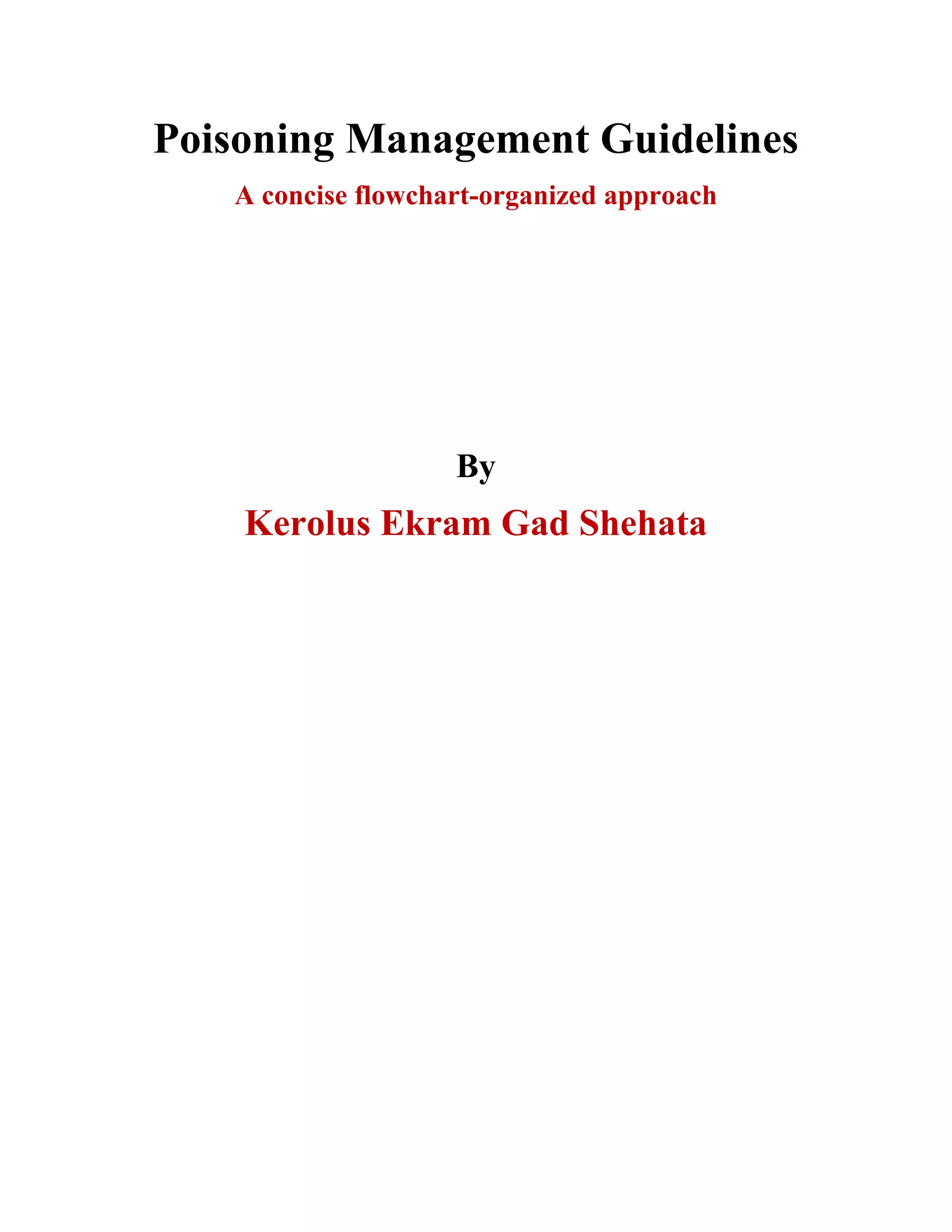 Poisoning management guidelines | PDF