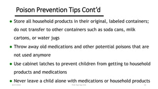 Poisoning prevention aa chit 22.8.18 | First Aid | Injuries