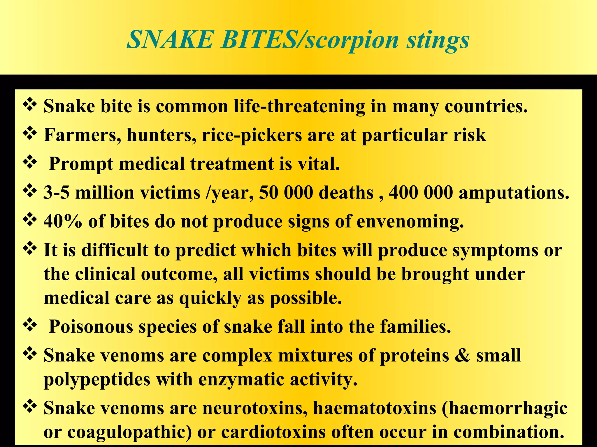 Poisoning snake2012+MCQs. | PPT