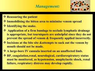 Poisoning snake2012+MCQs. | PPT