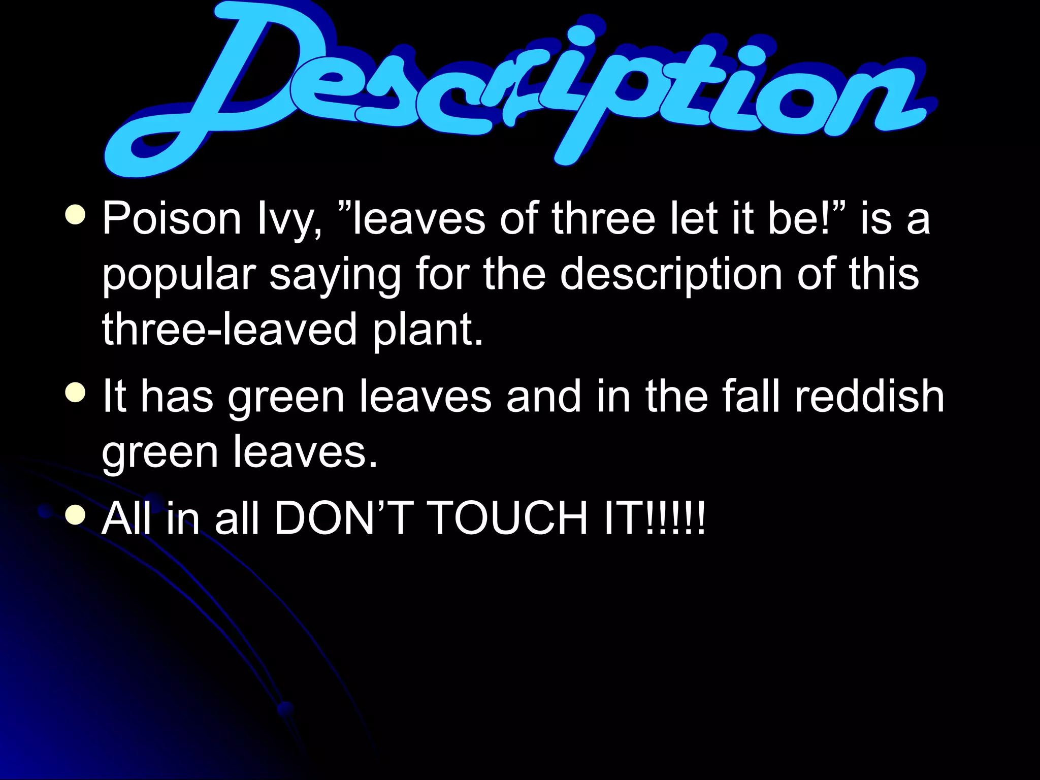 Poison ivy | PPT