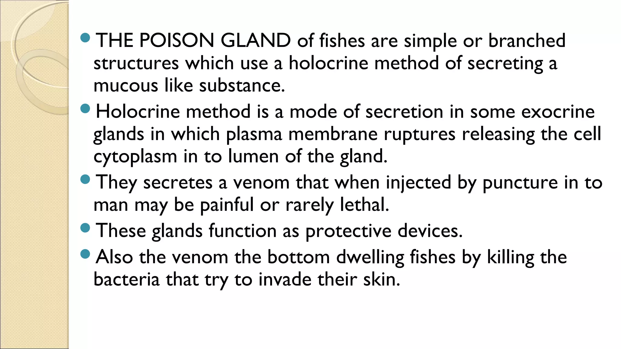 Poisonous glands of fishes | PPT