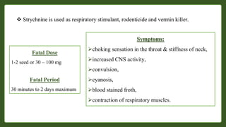Poisonous plants : 1. Strychnos nux vomica 2. Papaver Somniferum | PPTX
