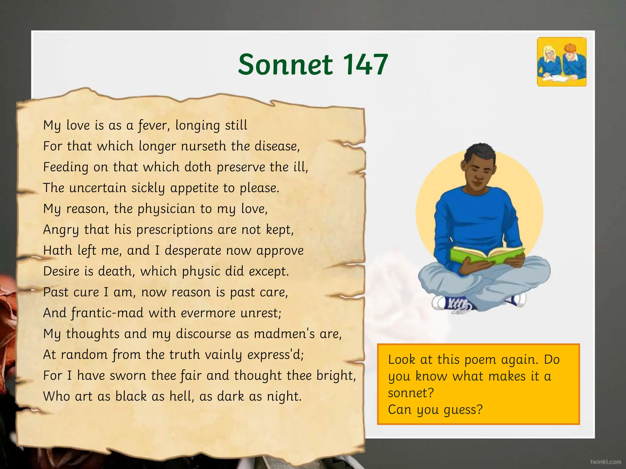 Poisonous Poetry L4 Sonnet Form PowerPoint.ppt