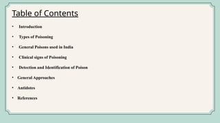 Management of acute poisoning and organophosphate poisoning | PPT