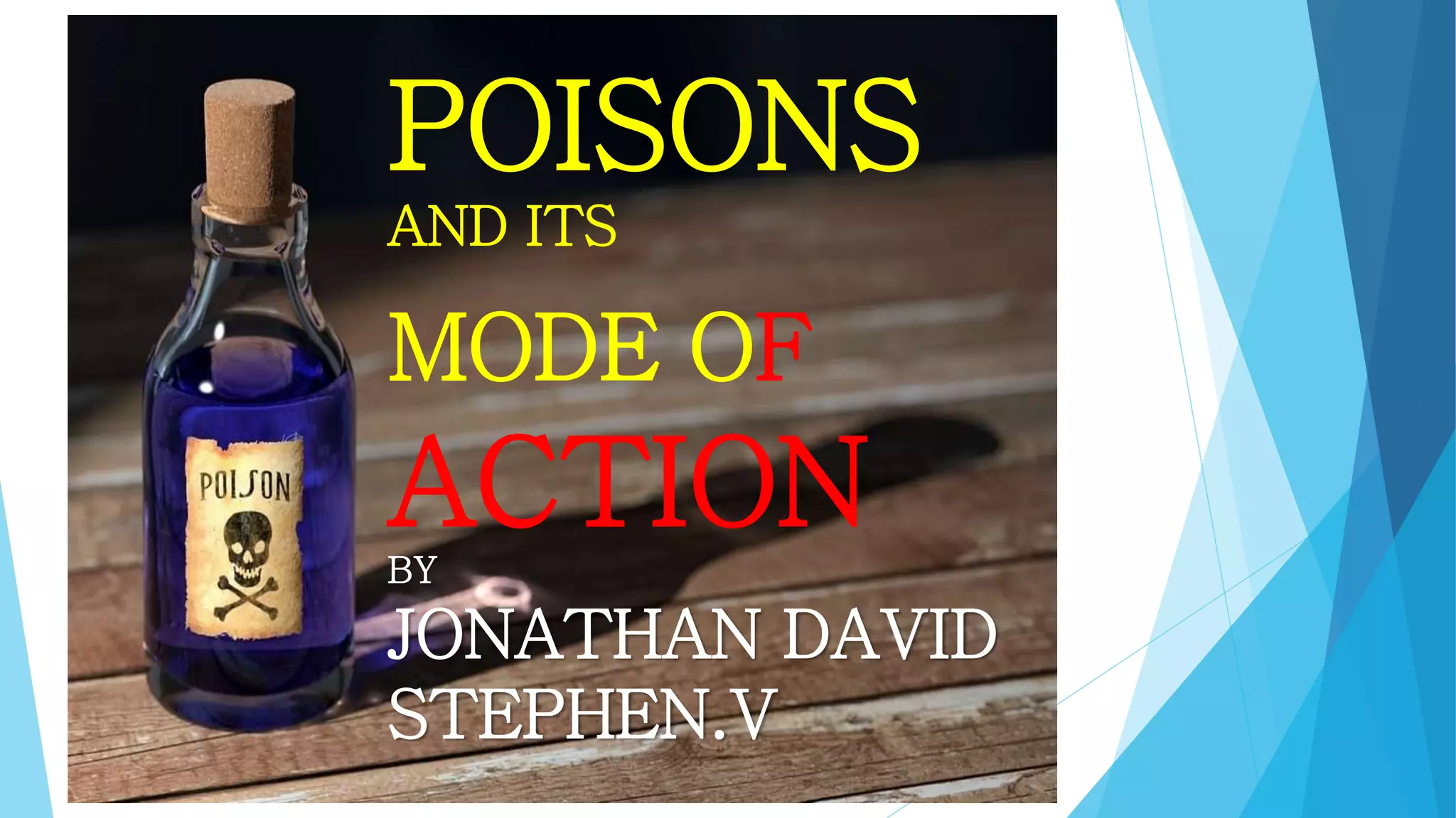 Classification of poisons and its mode of action | PPTX