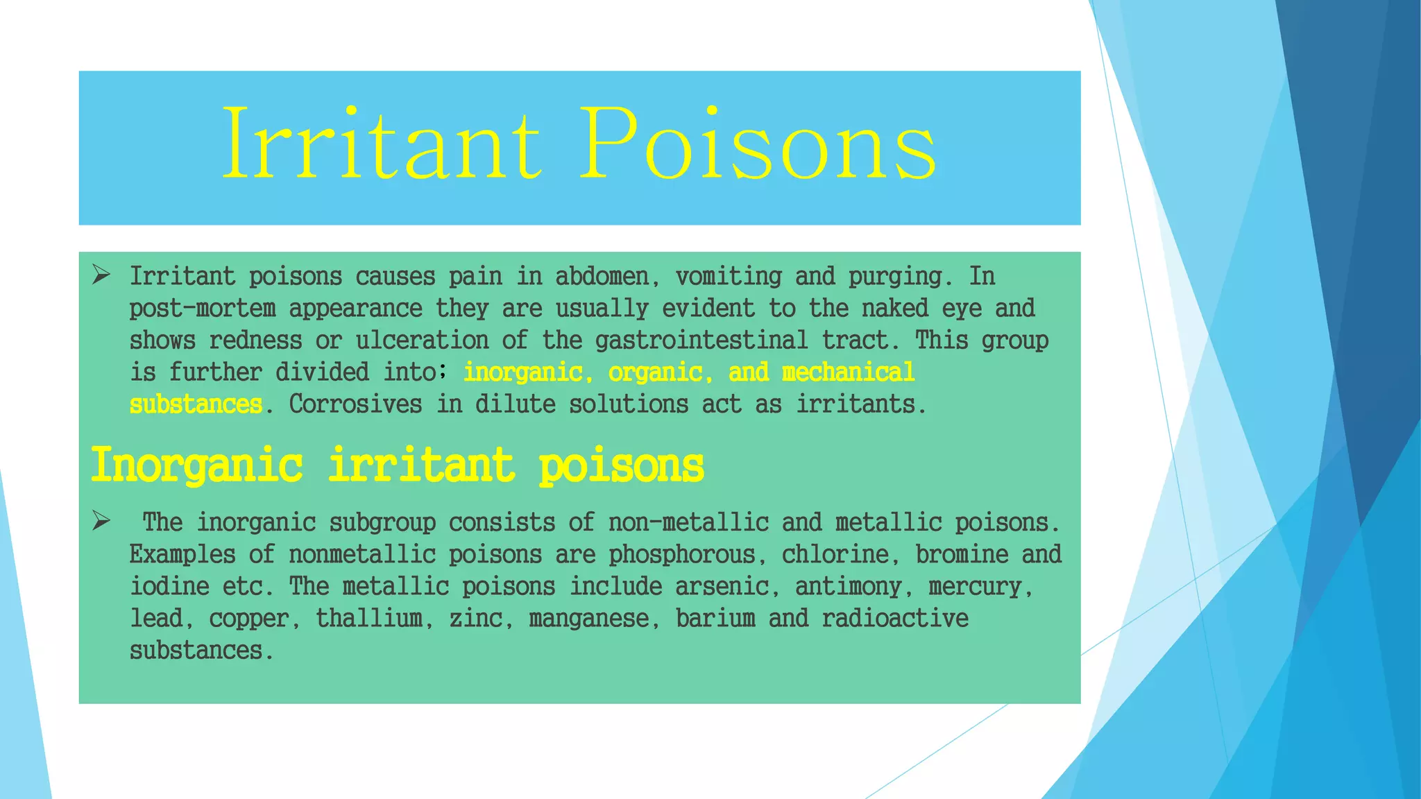Classification of poisons and its mode of action | PPTX