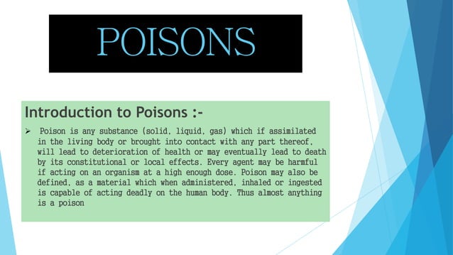 Classification of poisons and its mode of action | PPTX | Digestive ...