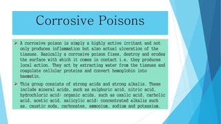 Classification of poisons and its mode of action | PPTX