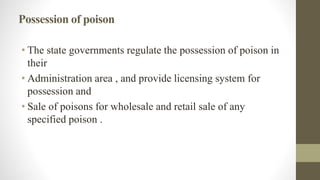 Pharmaceutical jurisprudence Poisons Act 1919.pptx