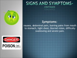Poisons | PPT | First Aid | Injuries