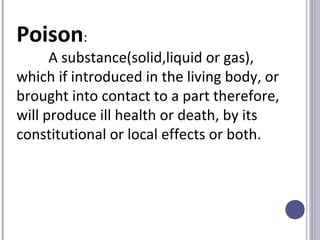 Poisons introduction | PPT