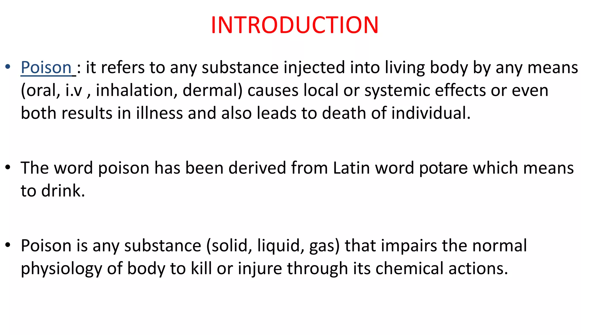 GENERAL PRINCIPLES OF TREATMENT OF POISONING | PPTX