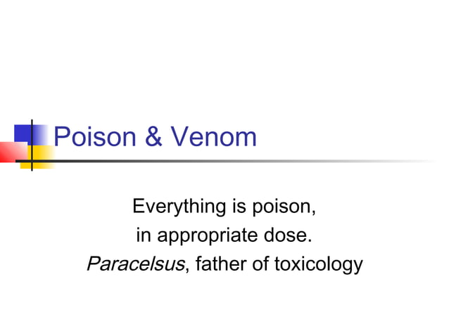 Poison & venom | PPT