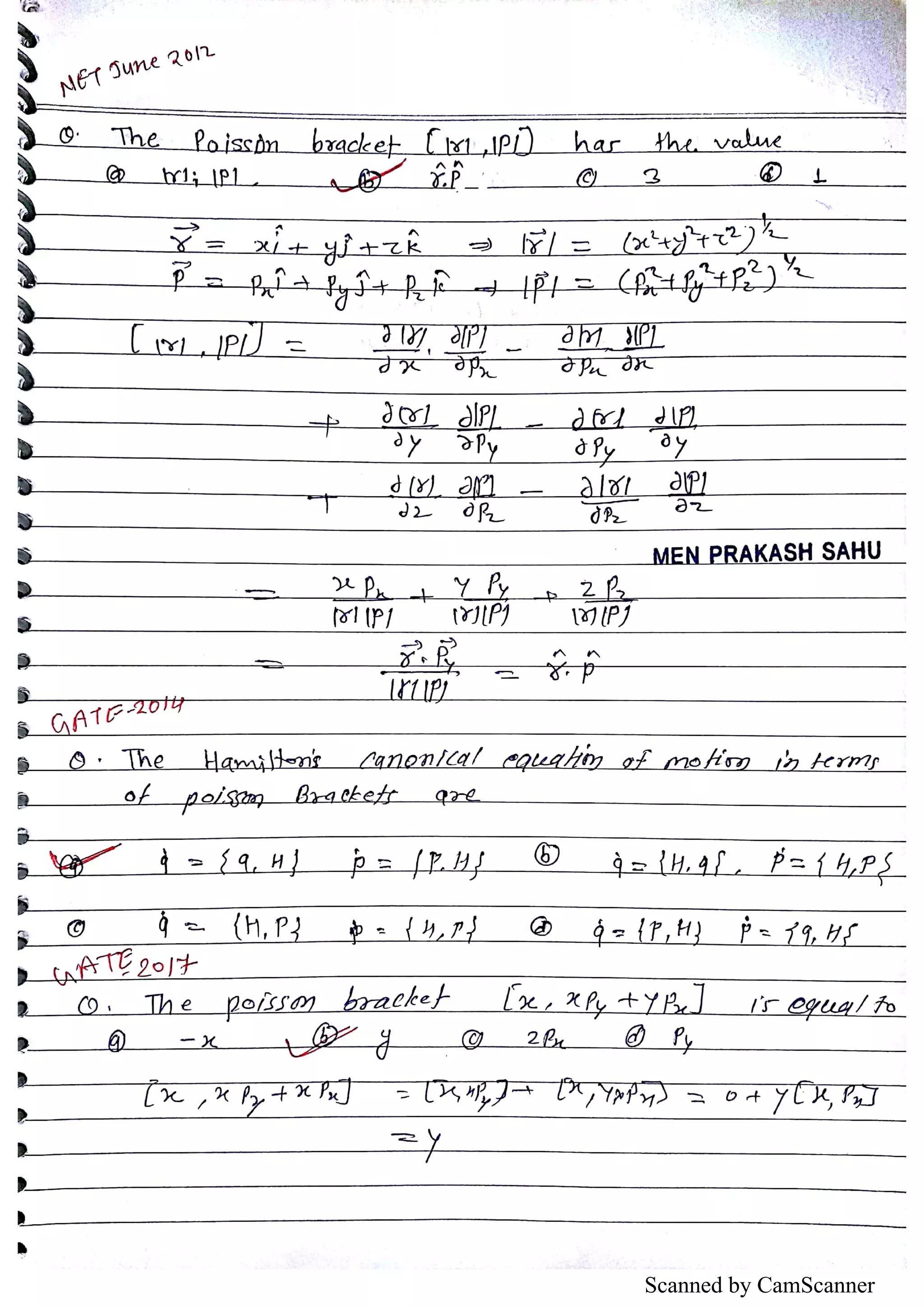 Poisson bracket (CLASSICAL MECHANICS ) | PDF
