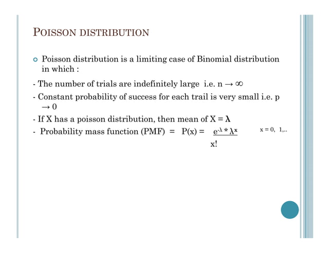 Poisson distribution business statistics | PPT