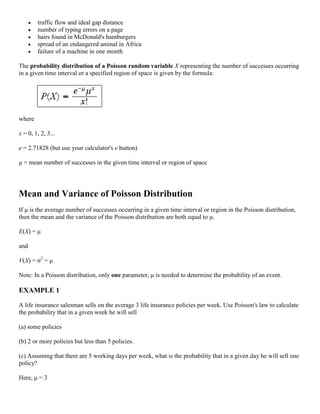 Poisson distribution jen | DOCX