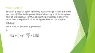 Poisson distribution assign | PPTX