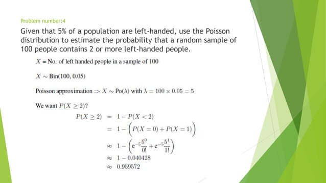 Poisson distribution assign | PPTX | Physics | Science