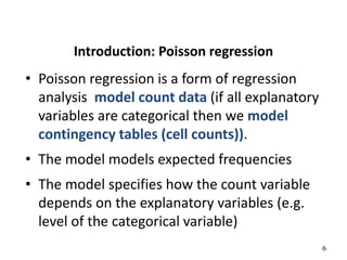 Poisson regression models for count data | PPTX