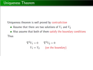 Poisson's and laplace's Equation and Uniqueness Theorem.pptx