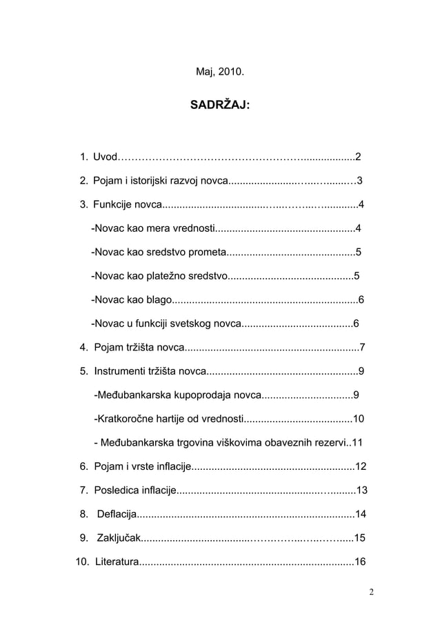 Pojam, funkcije i trziste novca | DOC