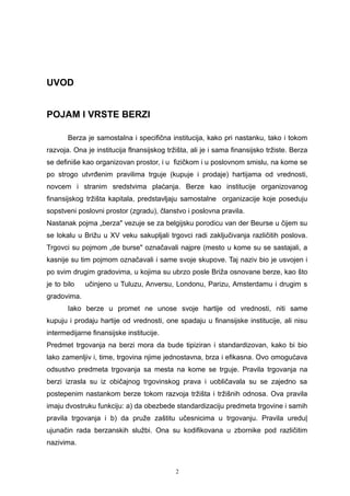Pojam i vrste berze | DOC