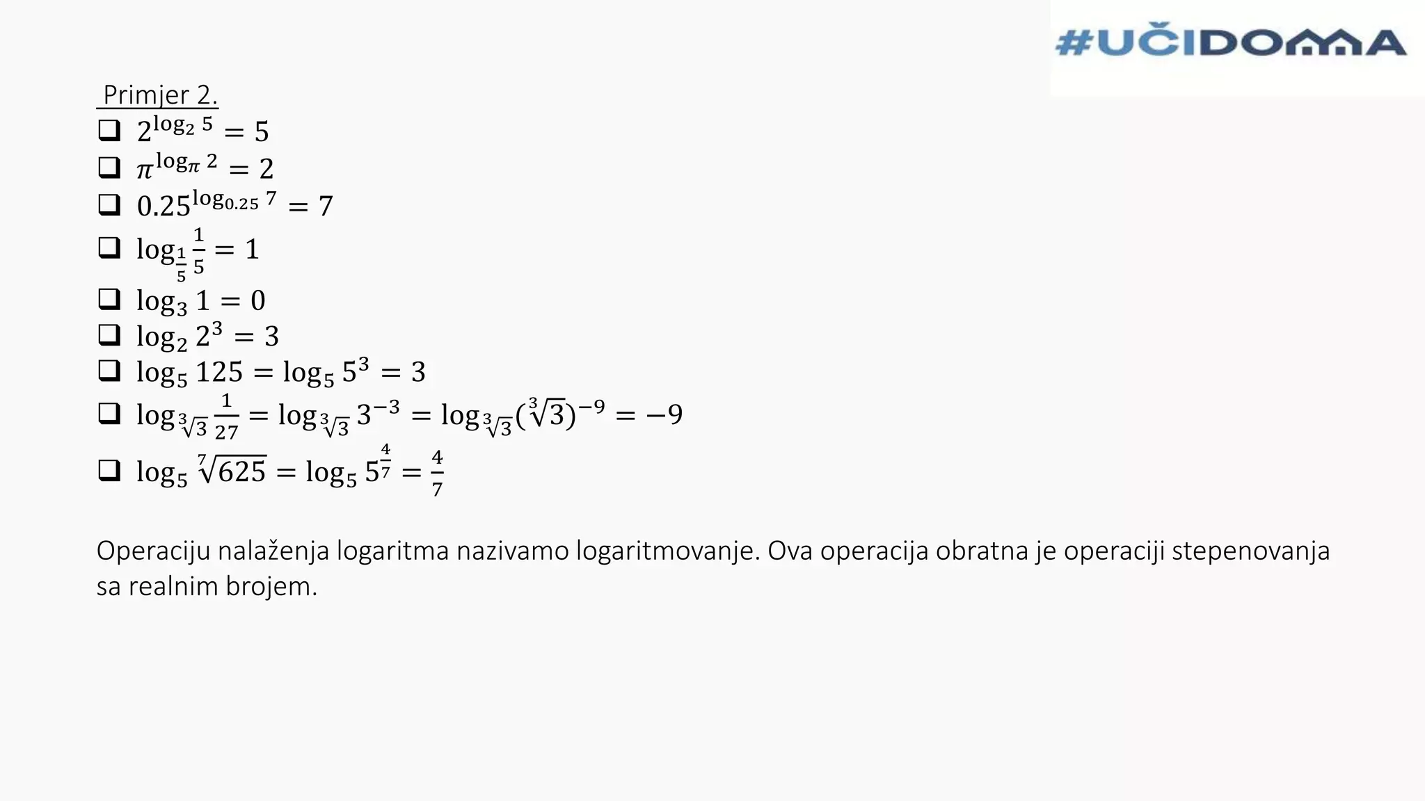 Pojam logaritma i logaritamska funkcija | PPTX