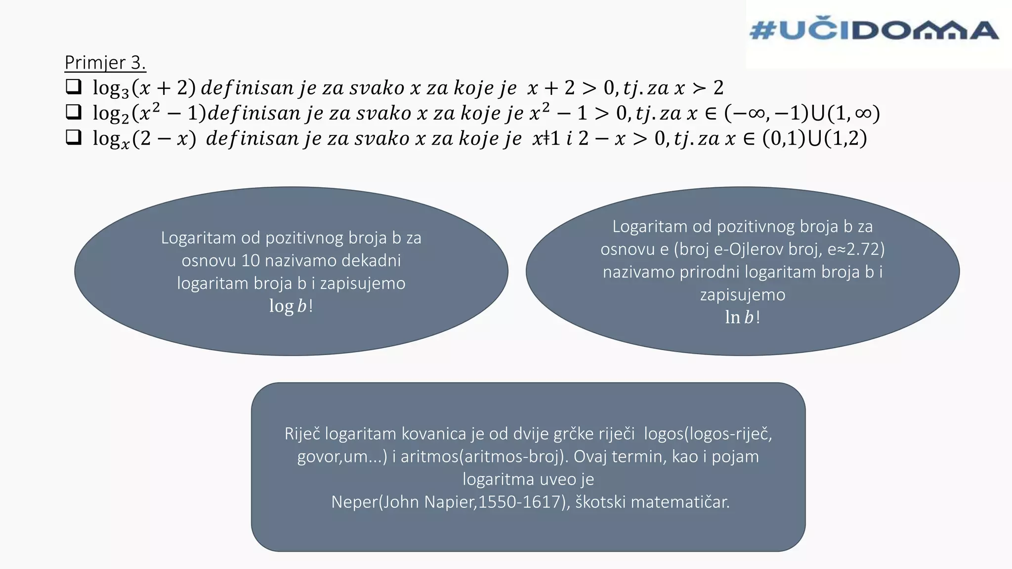 Pojam logaritma i logaritamska funkcija | PPTX