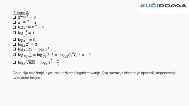 Pojam logaritma i logaritamska funkcija | PPTX