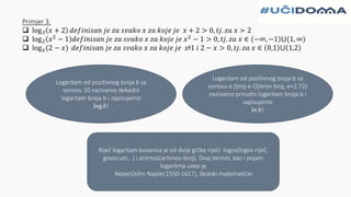 Pojam logaritma i logaritamska funkcija | PPTX