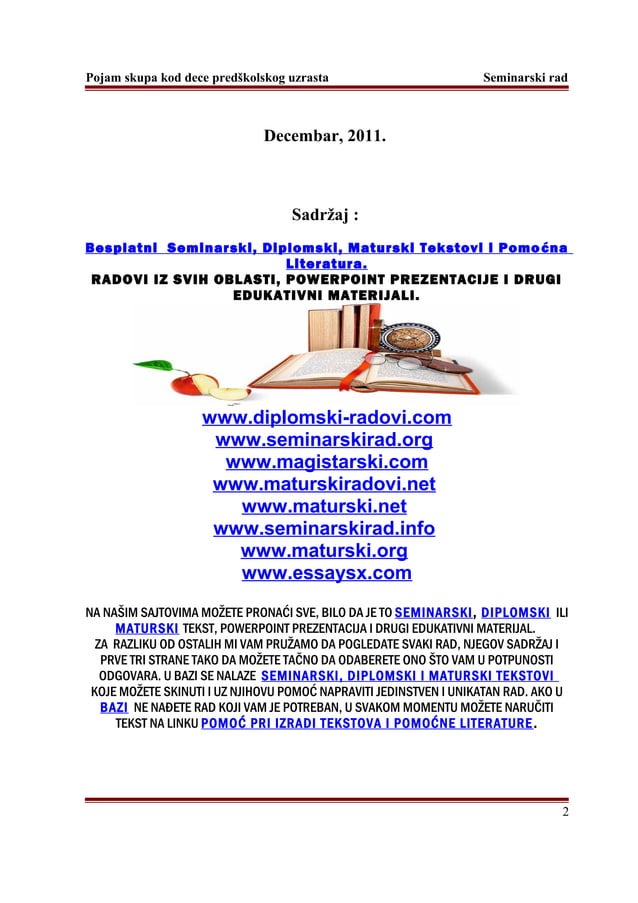 Pojam skupa kod dece predskolskog uzrasta | PDF