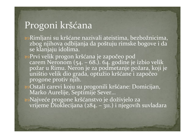 Pojava i razvoj kršćanstva treća prezentacija | PDF
