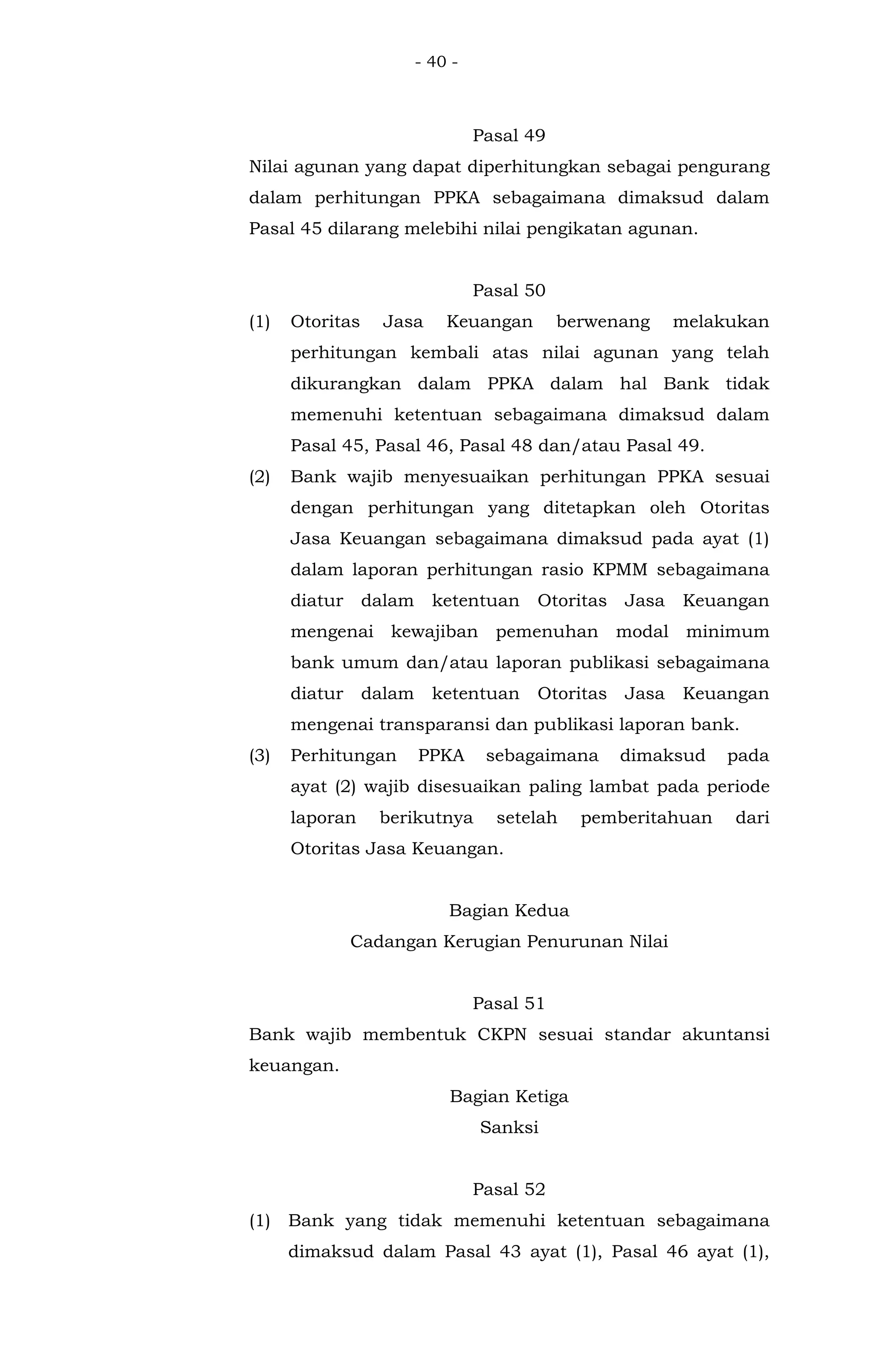 Peraturan otoritas jasa keuangan 40 2019 | PDF