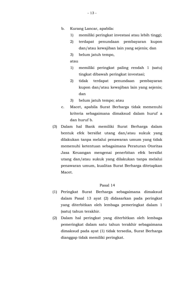 Peraturan otoritas jasa keuangan 40 2019 | PDF