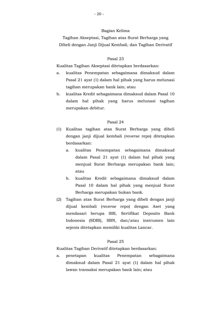 Peraturan otoritas jasa keuangan 40 2019 | PDF