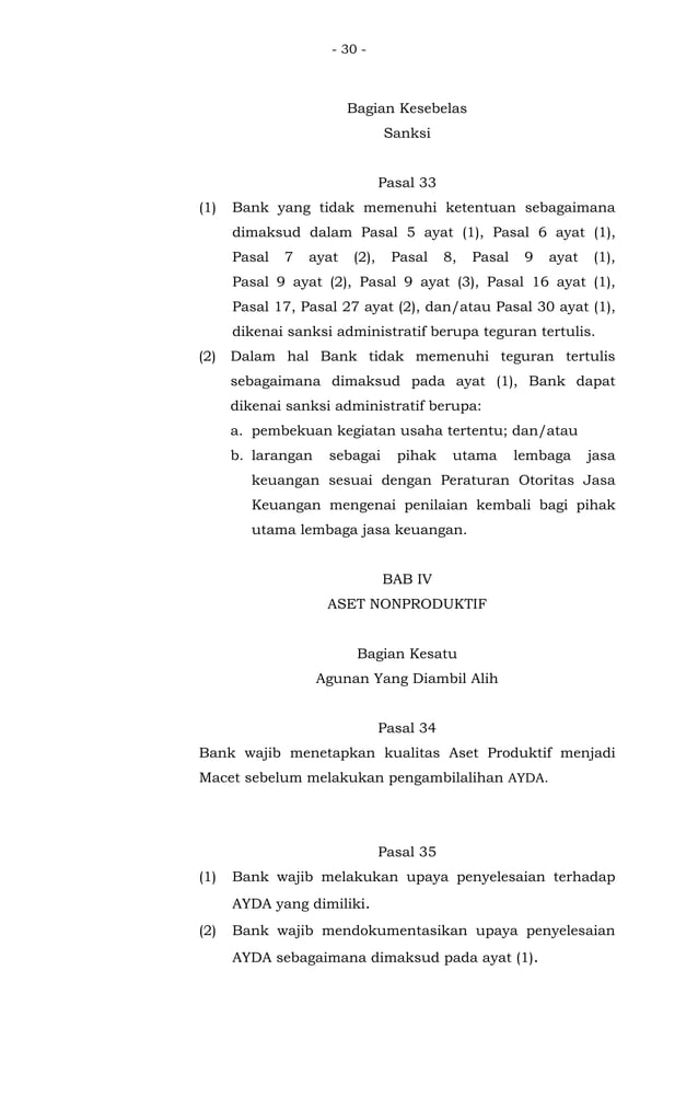 Peraturan otoritas jasa keuangan 40 2019 | PDF