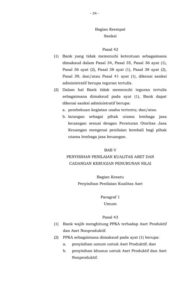 Peraturan otoritas jasa keuangan 40 2019 | PDF