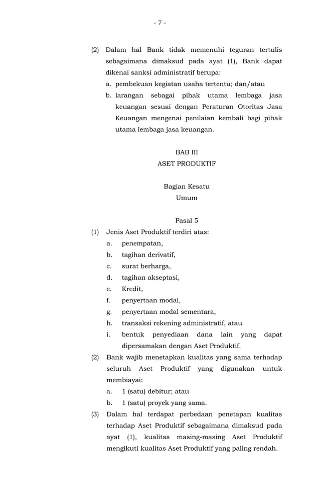 Peraturan otoritas jasa keuangan 40 2019 | PDF