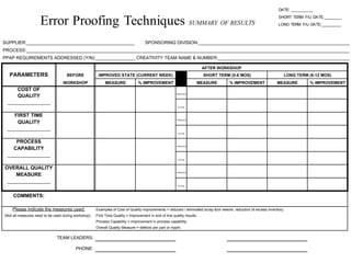 Poka yoke error proofing | PDF