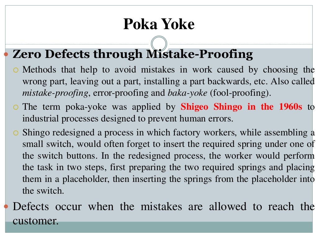 Poka Yoke And Jidoka