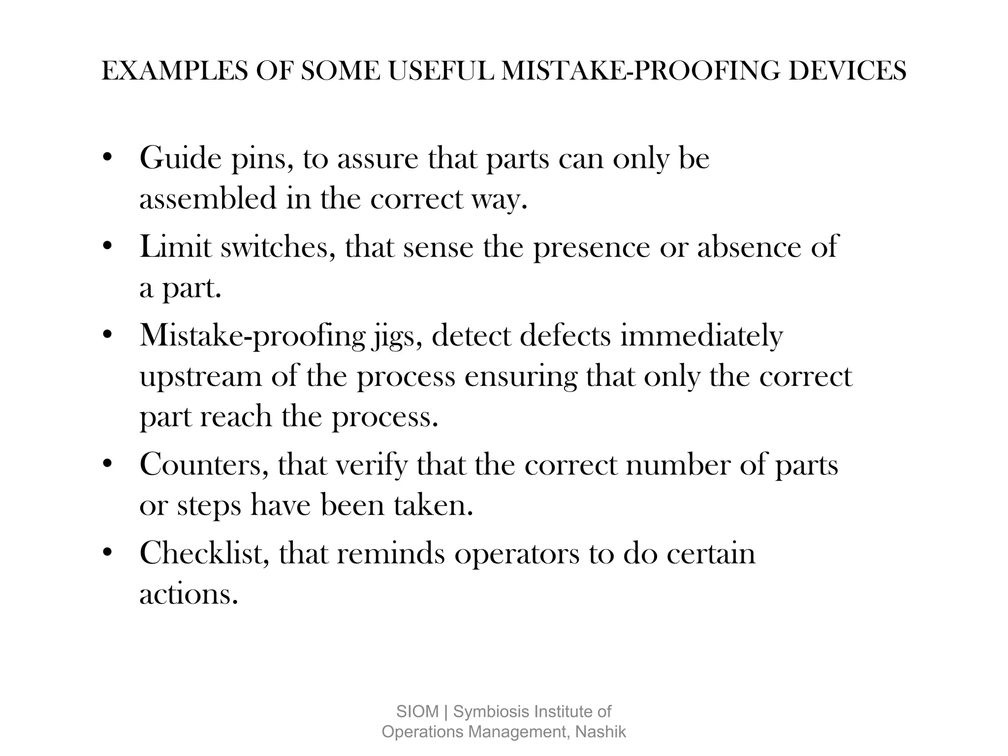 Poka yoke (mistake proofing) | PDF