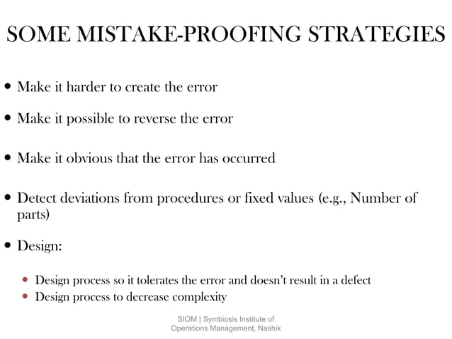 Poka yoke (mistake proofing) | PDF | Business | Business and Finance