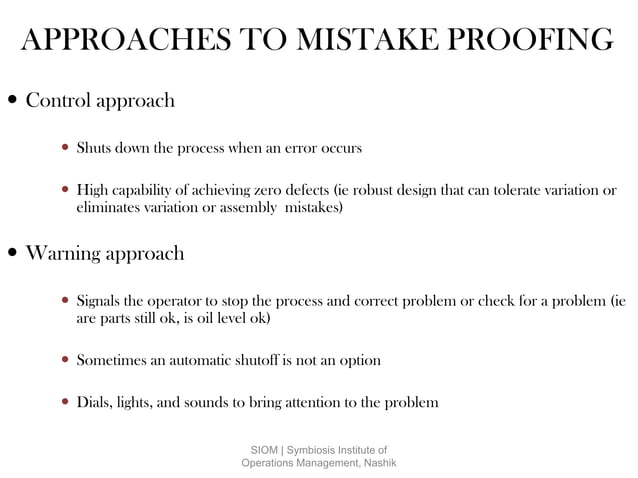 Poka yoke (mistake proofing) | PDF | Business | Business and Finance